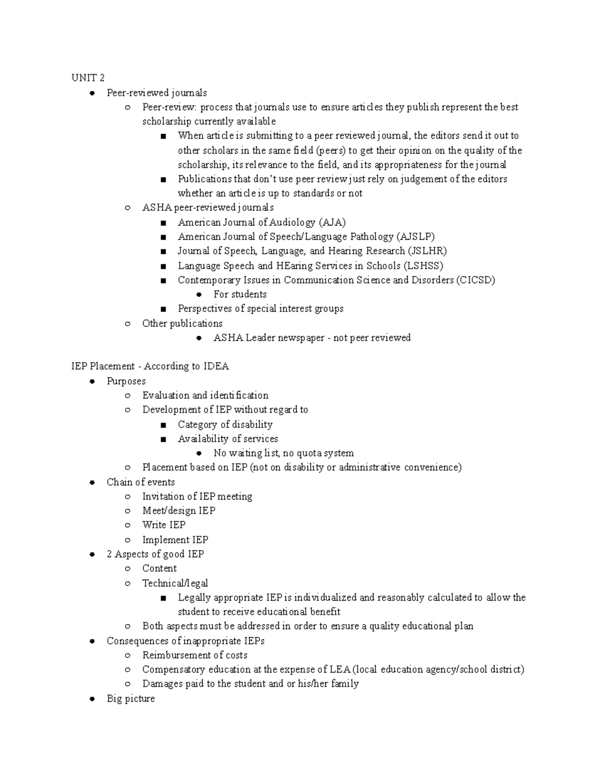 SLPA 421 Unit 2 Notes - UNIT 2 Peer-reviewed journals Peer-review ...