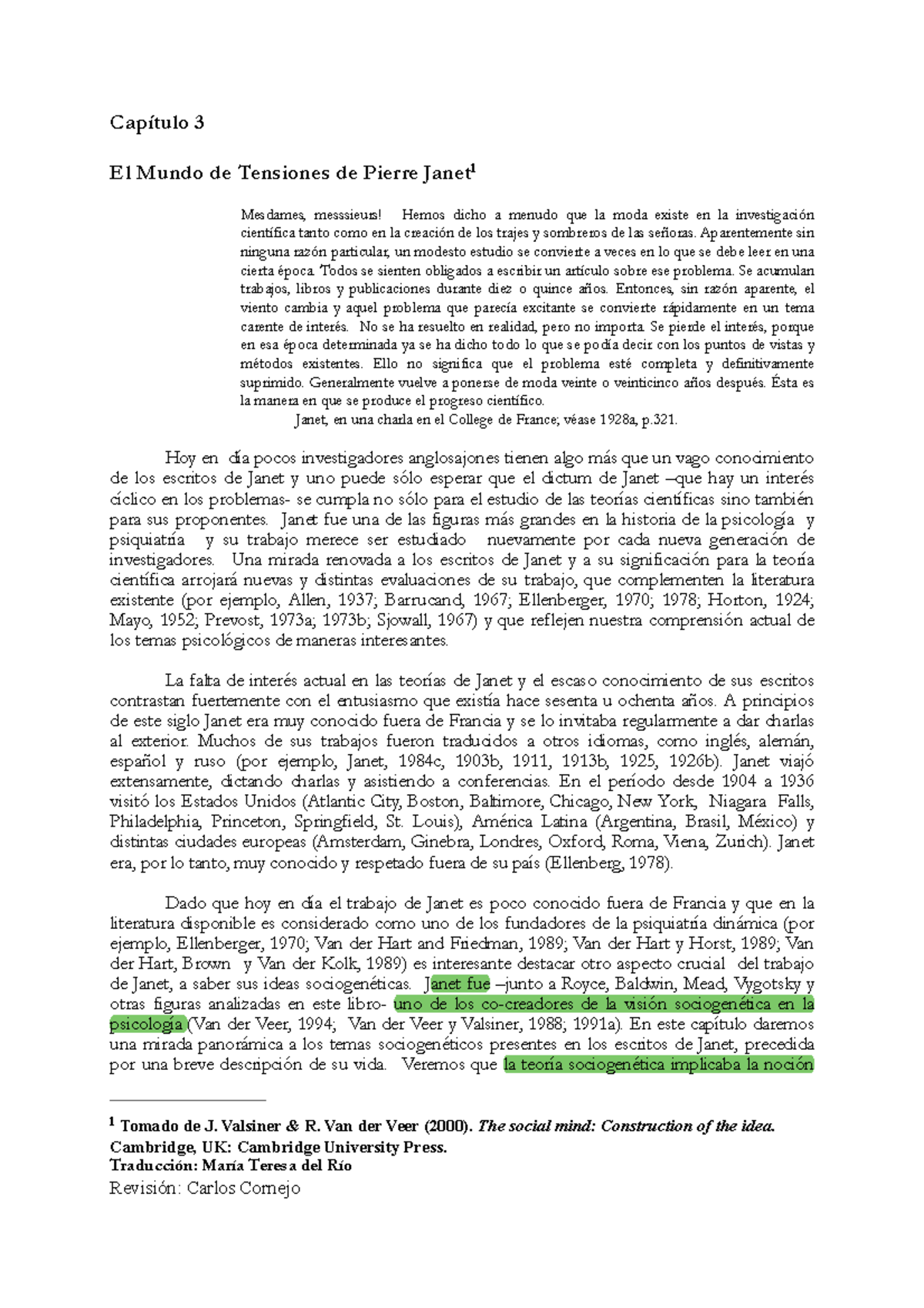 El mundo de tensiones de Pierre Janet (CAP 3) - Capítulo 3 El Mundo de Tensiones de Pierre Janet ...