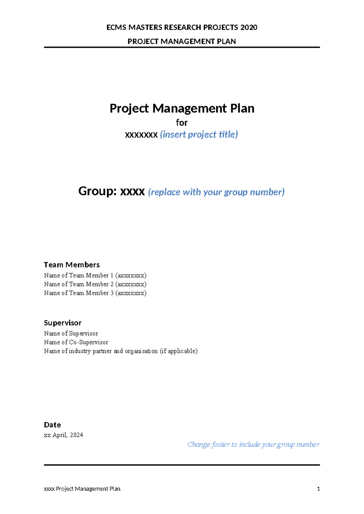 20 MERP Project Management Plan Template v02 - ECMS MASTERS RESEARCH ...