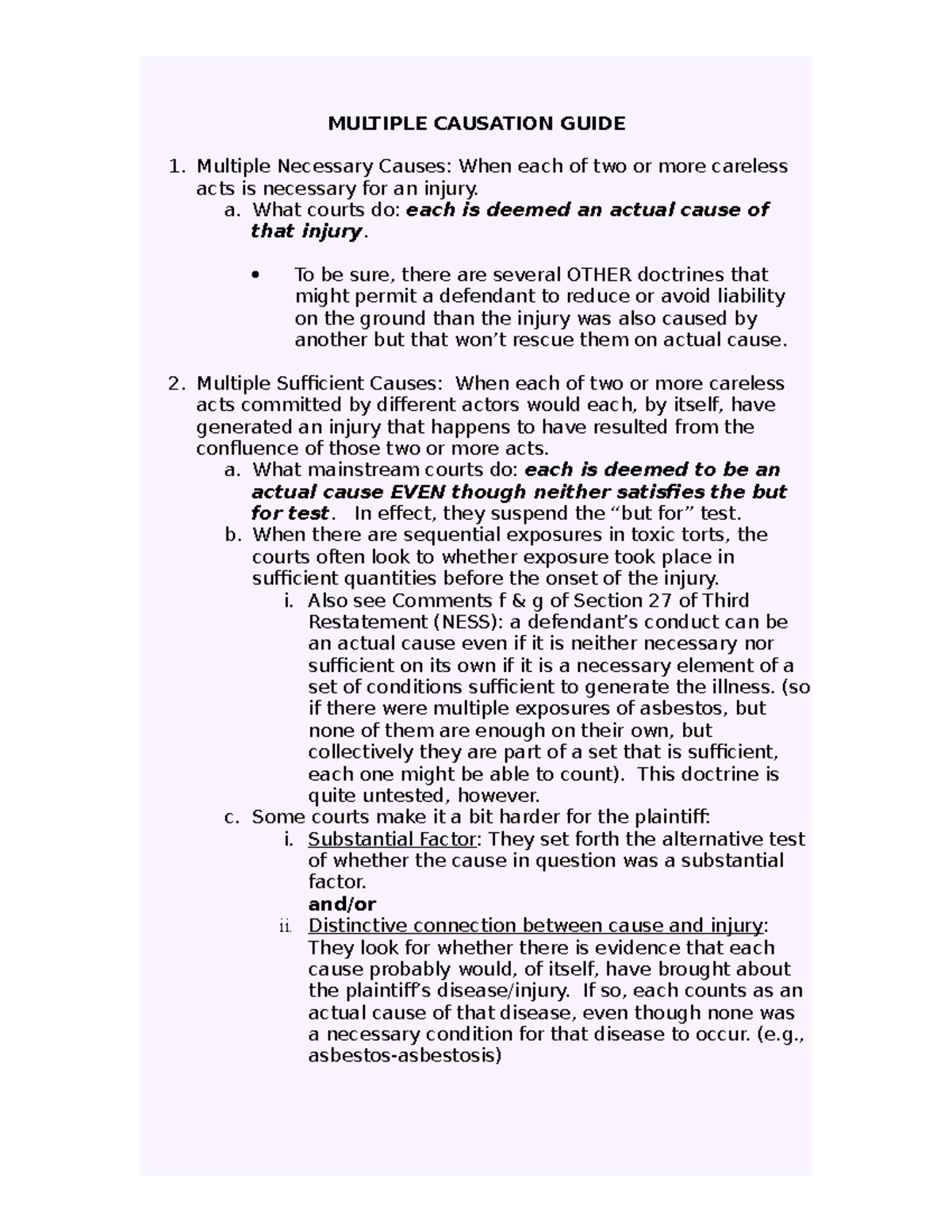 Multiple Causation Guide 2022 - MULTIPLE CAUSATION GUIDE Multiple ...