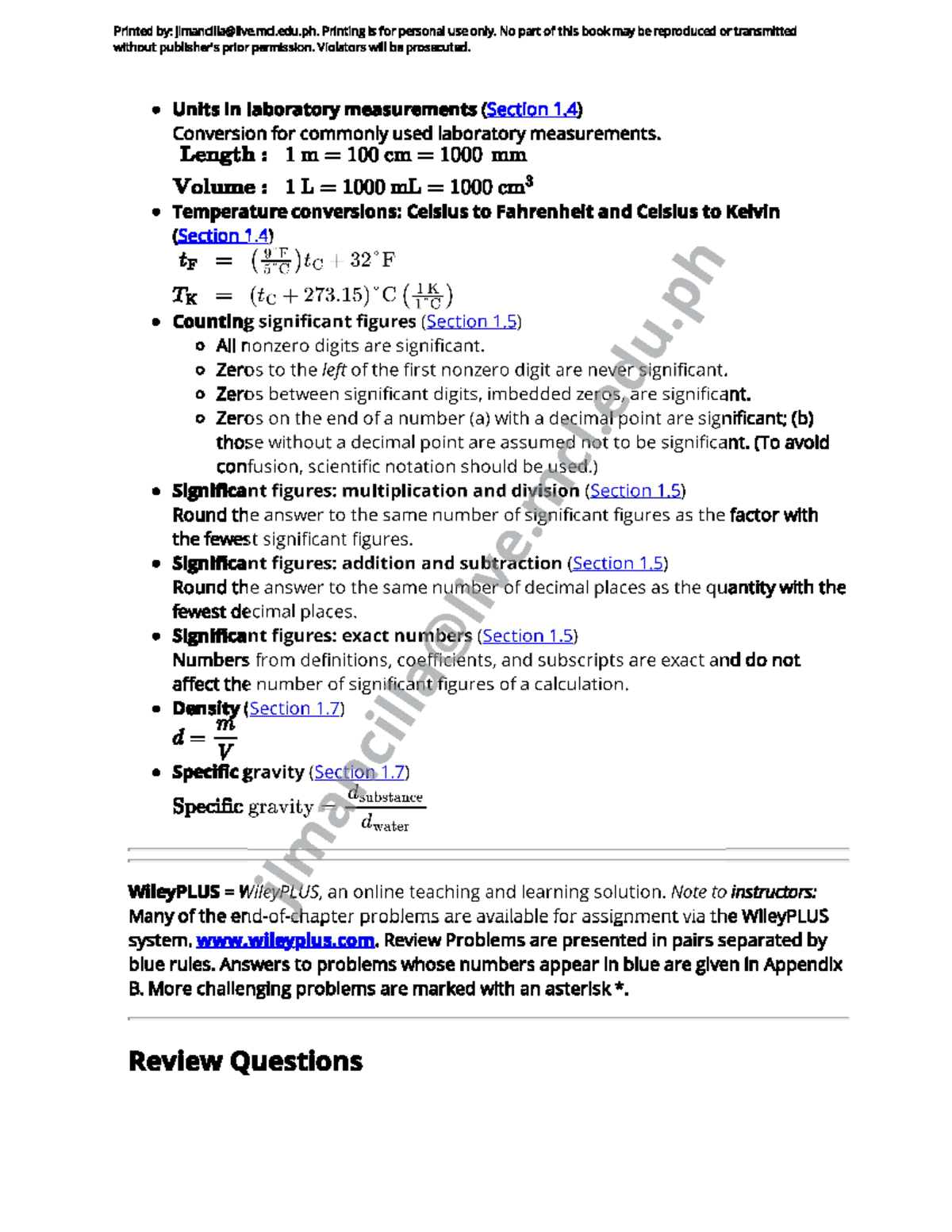 Scientific Measurements Exercises - Chemistry for Engineers - Studocu