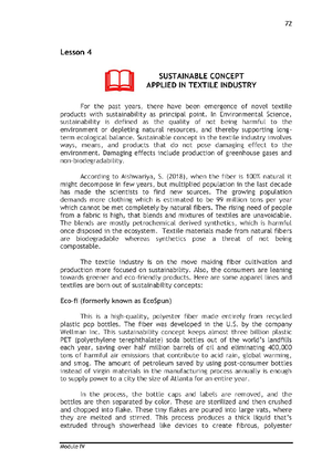 Applied Scienice M1 Lesson 4 - Applied science for textile - Studocu