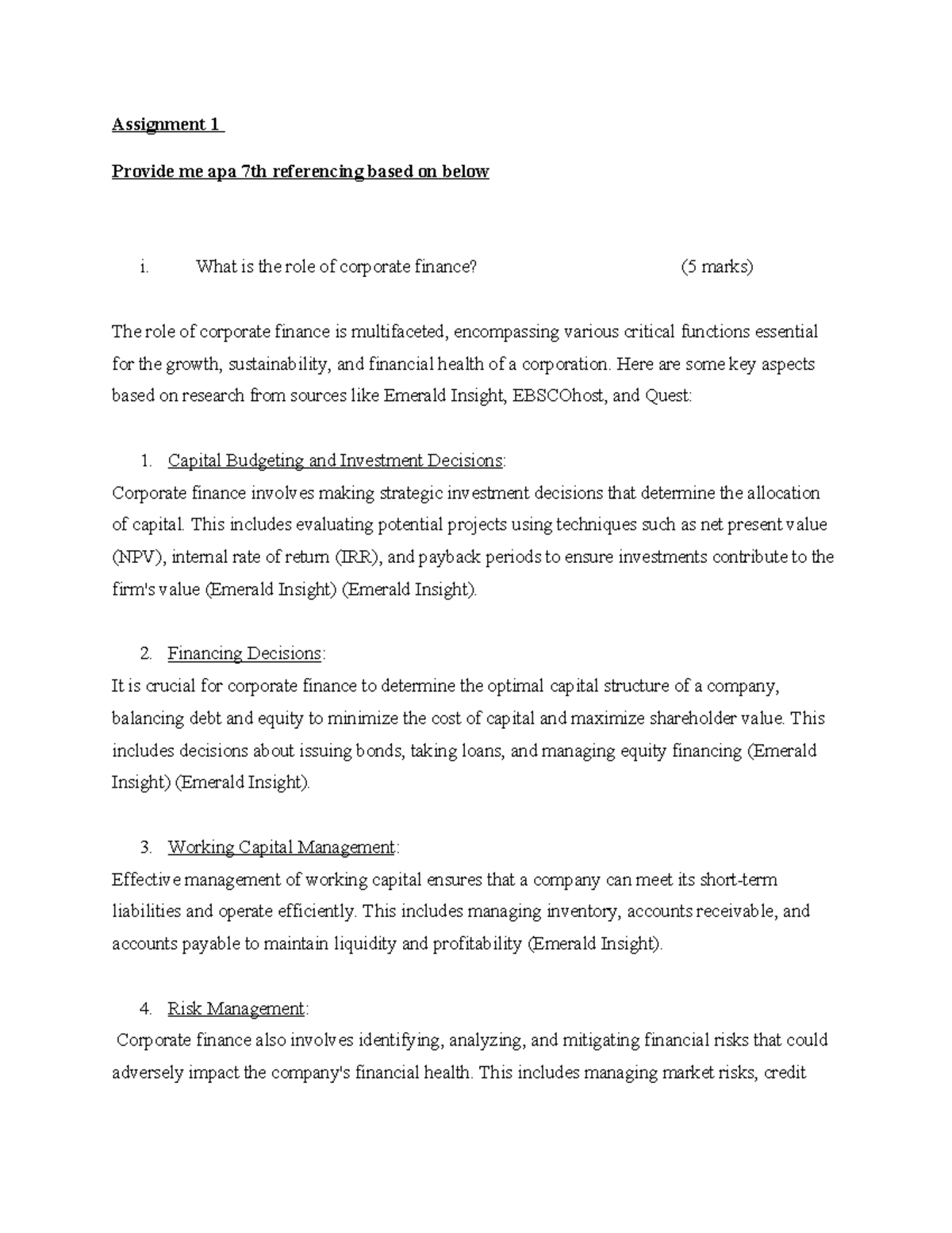 Assignment 2-2 - Assignment 1 Provide me apa 7th referencing based on ...