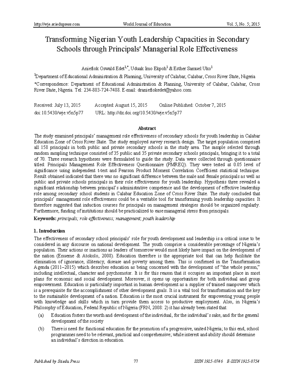EJ1158678 - module - Transforming Nigerian Youth Leadership Capacities ...