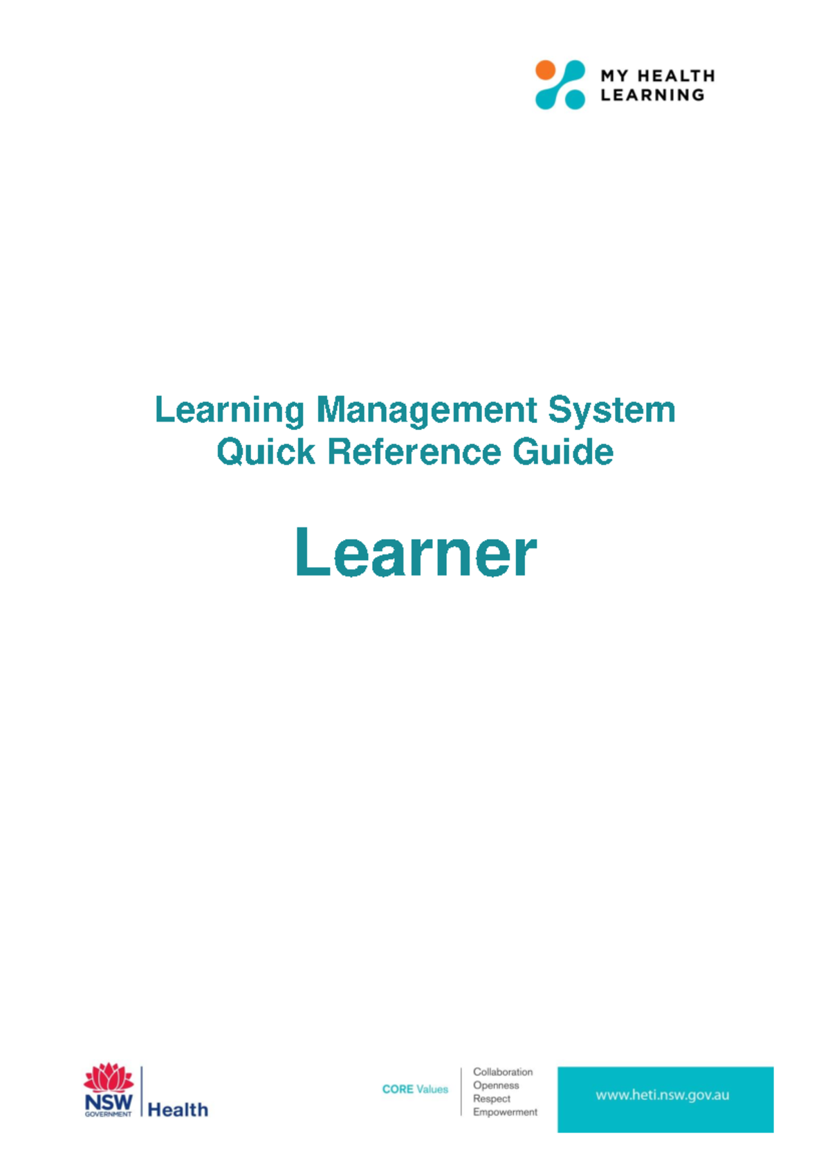 Learning Management System Quick Reference Guide - Learning Management ...