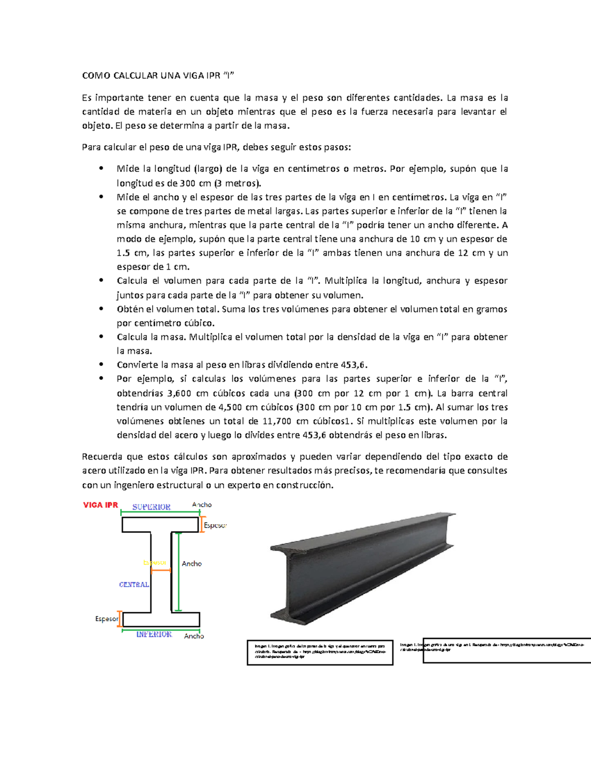 COMO Calcular UNA VIGA IPR - COMO CALCULAR UNA VIGA IPR “I” Es ...