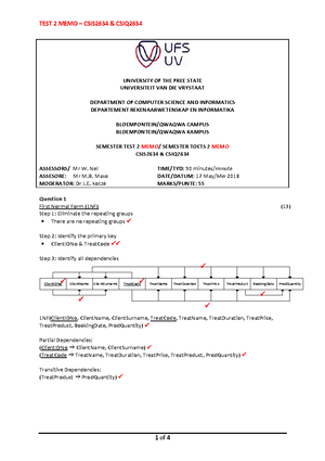 Assignment 4 Memo - UNIVERSITY OF THE FREE STATE Department of Computer ...