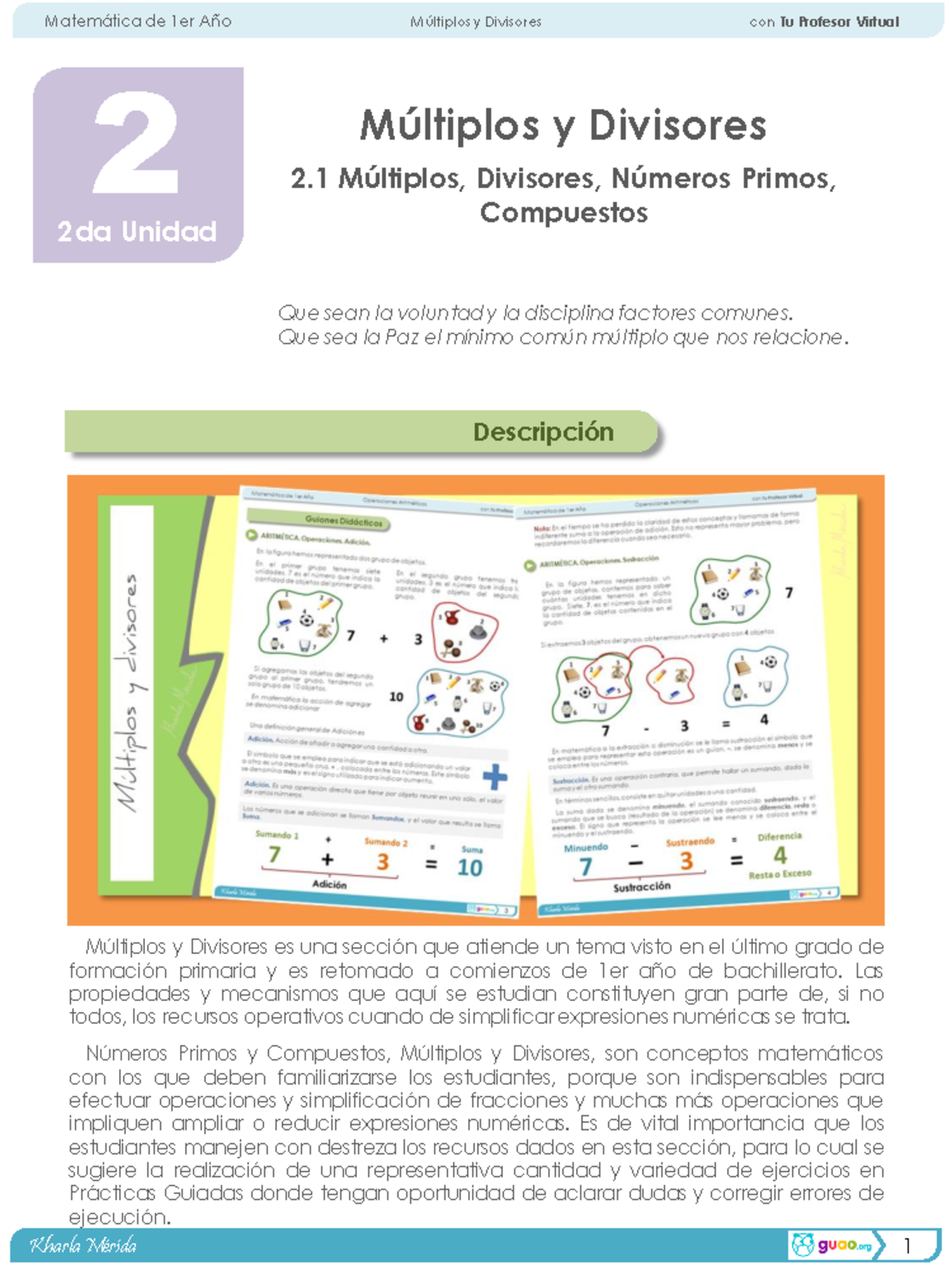 Múltiplos, Divisores, Números Primos, Compuestos - ####### Kharla ...