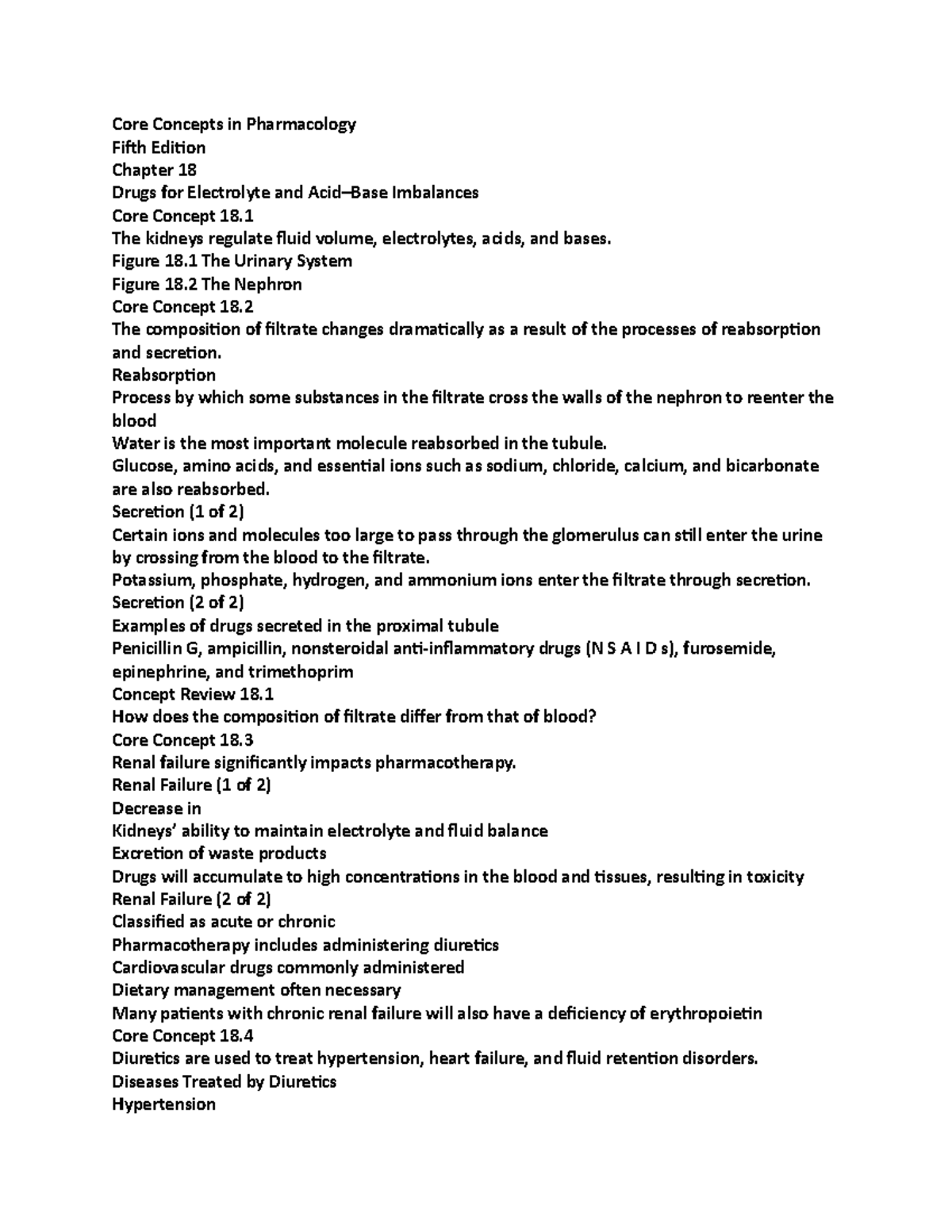 Core Concepts In Pharmacology Chapter 18 Core Concepts In