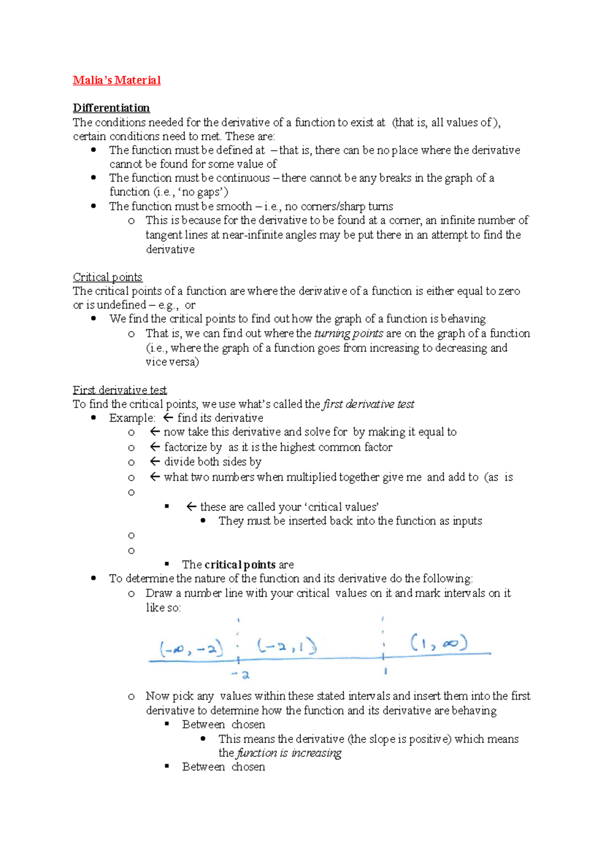 Malia's Material - lec. - Malia’s Material Differentiation The ...