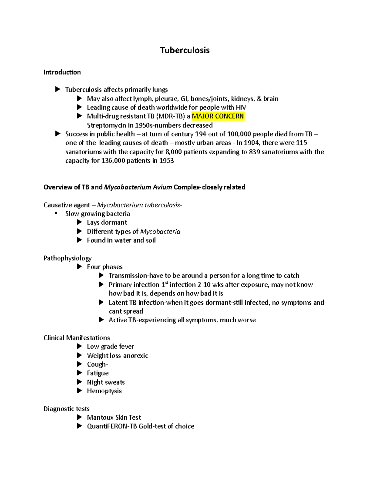 Tuberculosis lecture - Tuberculosis Introduction u Tuberculosis affects ...