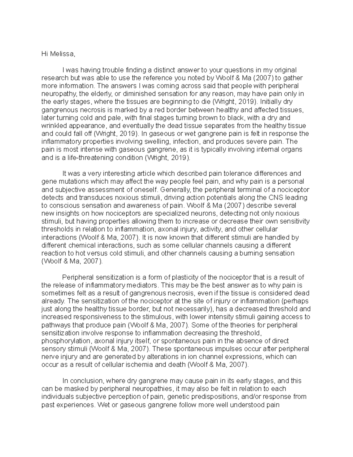 523 Week 1 Discussion reply - Hi Melissa, I was having trouble finding ...