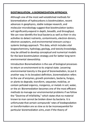 Bioaugmentation NEW Approach - BIOAUGMENTATION The technique of adding ...