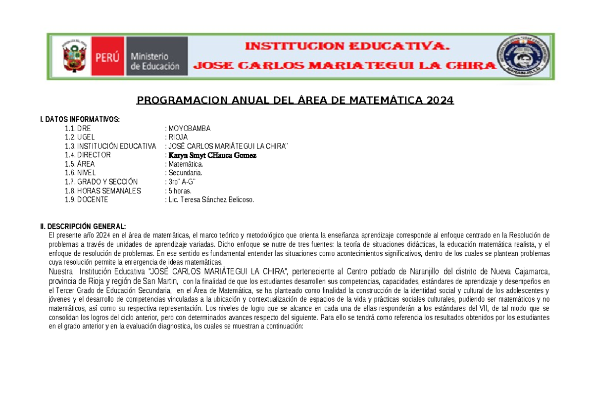 PCA 3 Grado 2024 - Matematica-2 - PROGRAMACION ANUAL DEL ÁREA DE ...