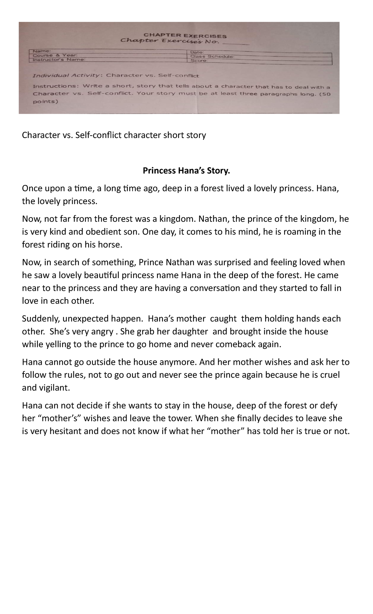 Character vs. Self-conflict - Character vs. Self-conflict character ...
