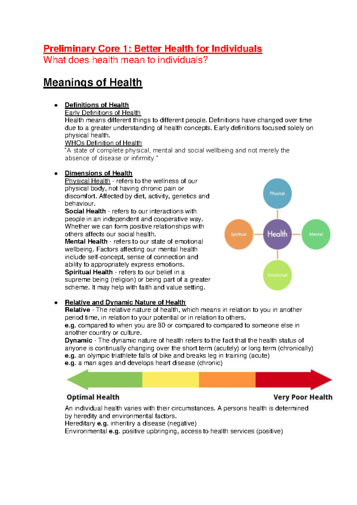 Pdhpe prelim notes - hjk - Preliminary Core 1: Better Health for ...