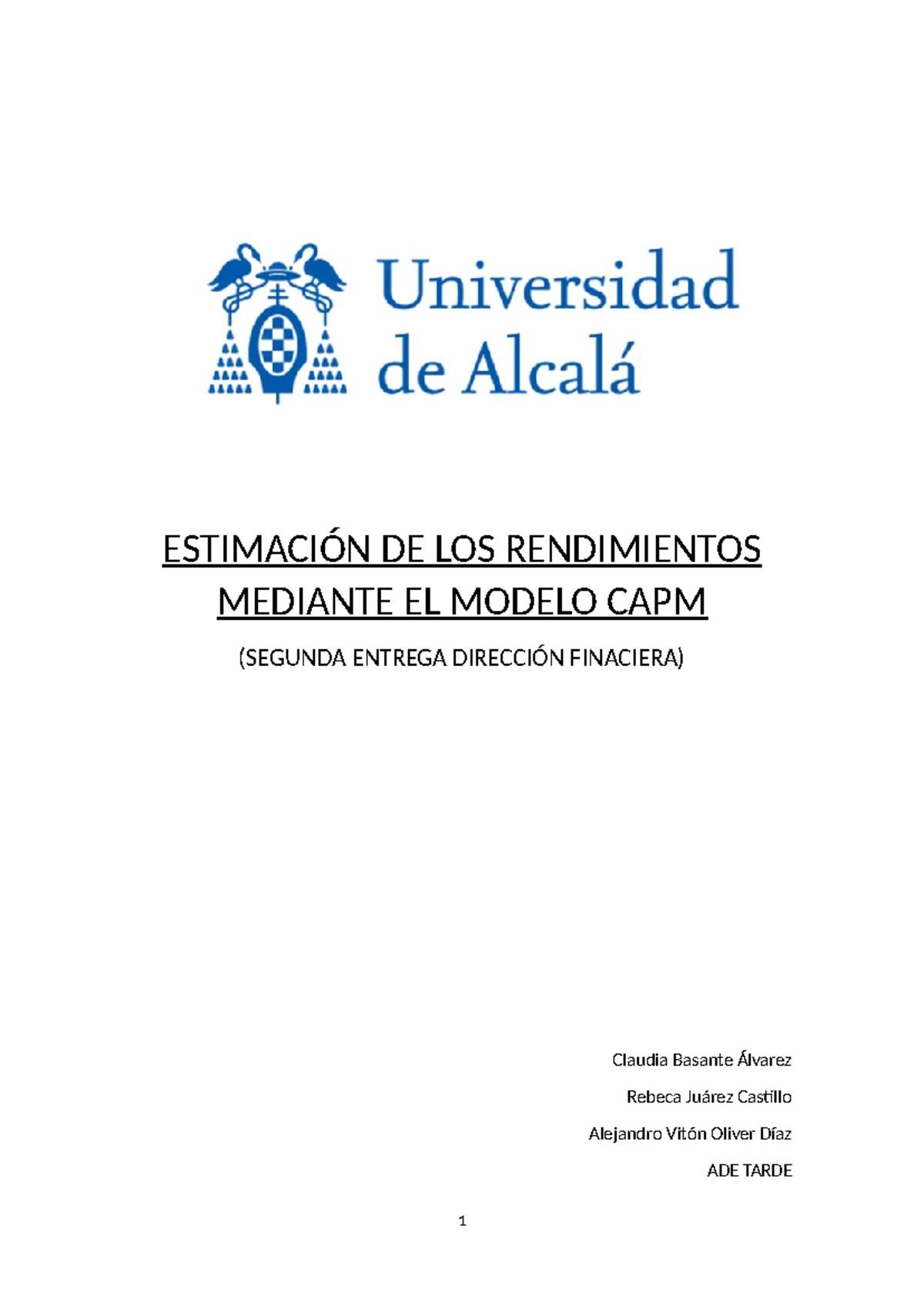 Estimación DE LOS Rendimientos Mediante EL Modelo CAPM - ESTIMACIÓN DE ...