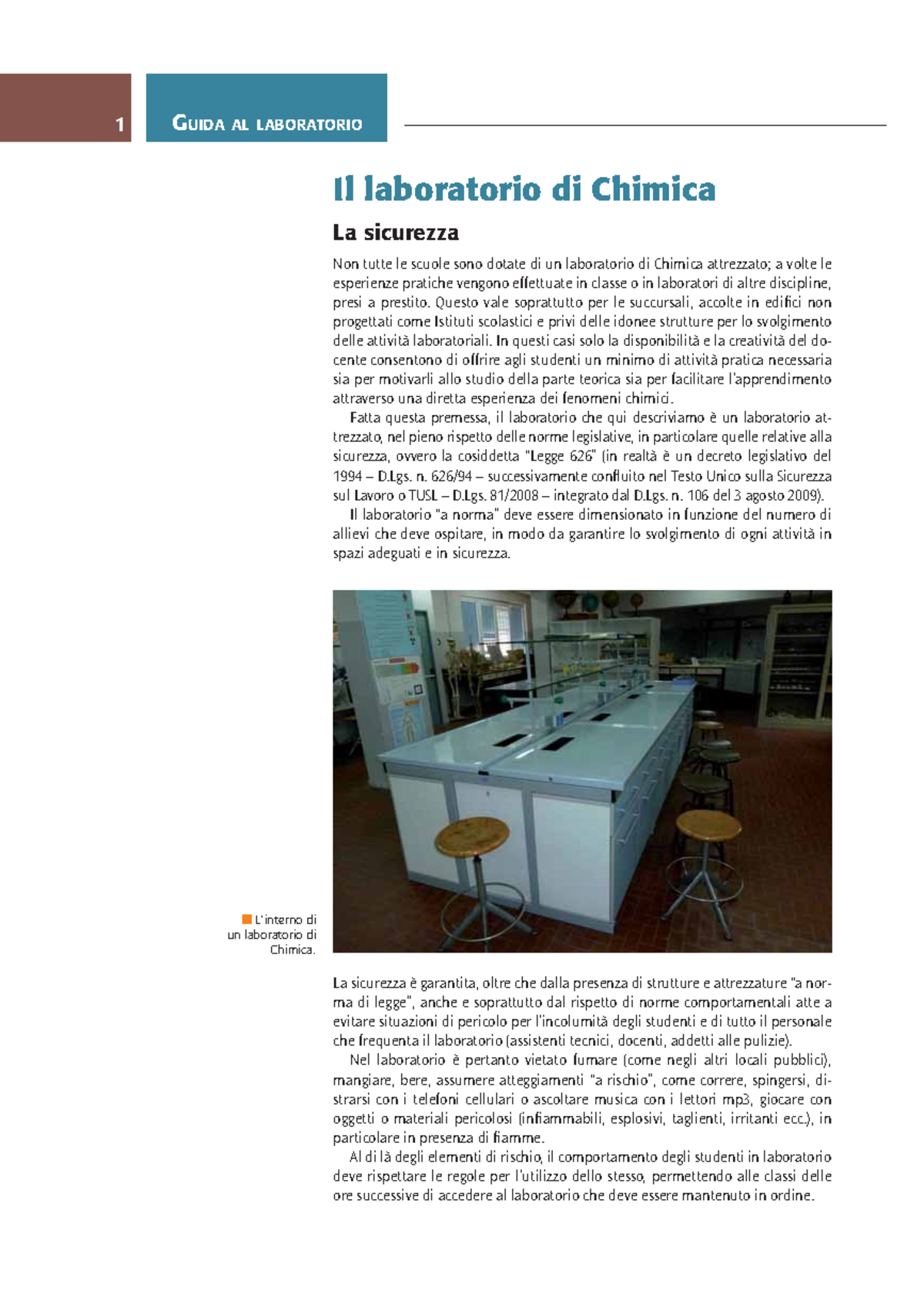 FAC Simile Esperienza DI Laboratorio - Il laboratorio di Chimica La ...