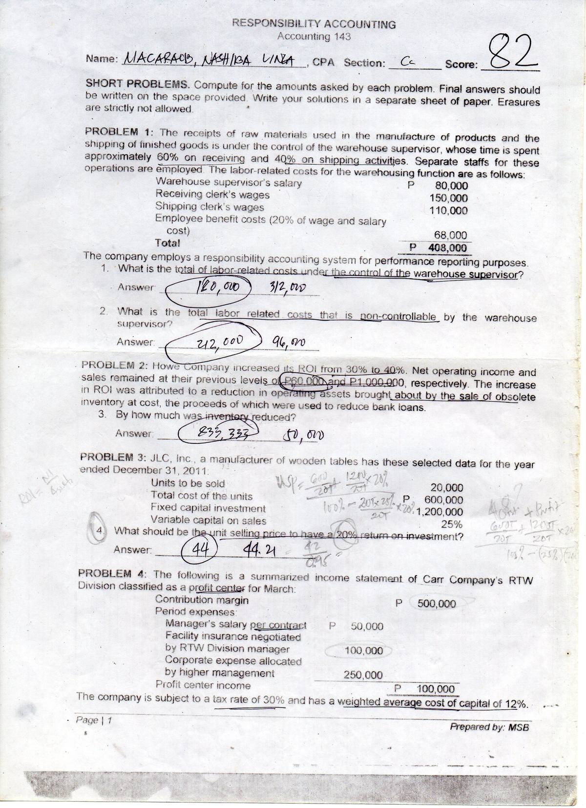 Responsibility Accounting - BS Accountancy - Studocu