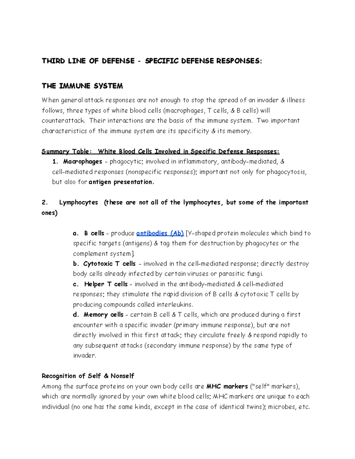 Chapter 15 - Specific Defenses - THIRD LINE OF DEFENSE - SPECIFIC ...