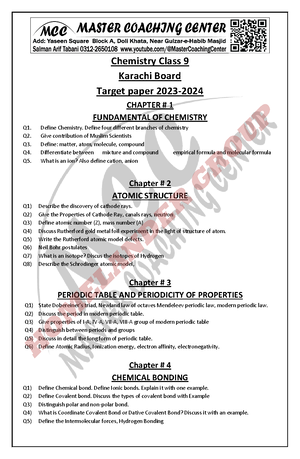 IX- Physic - Target Paper CHAP WISE 2024 - Homelander Group - Physics ...