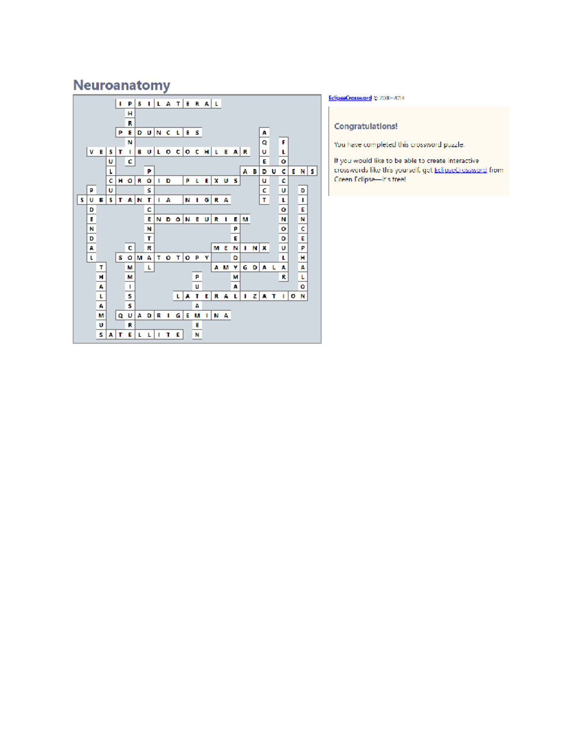 Puzzle 4 Screencut cv pic - Neuroanatomy I P S I L A T E R A L H R P E ...