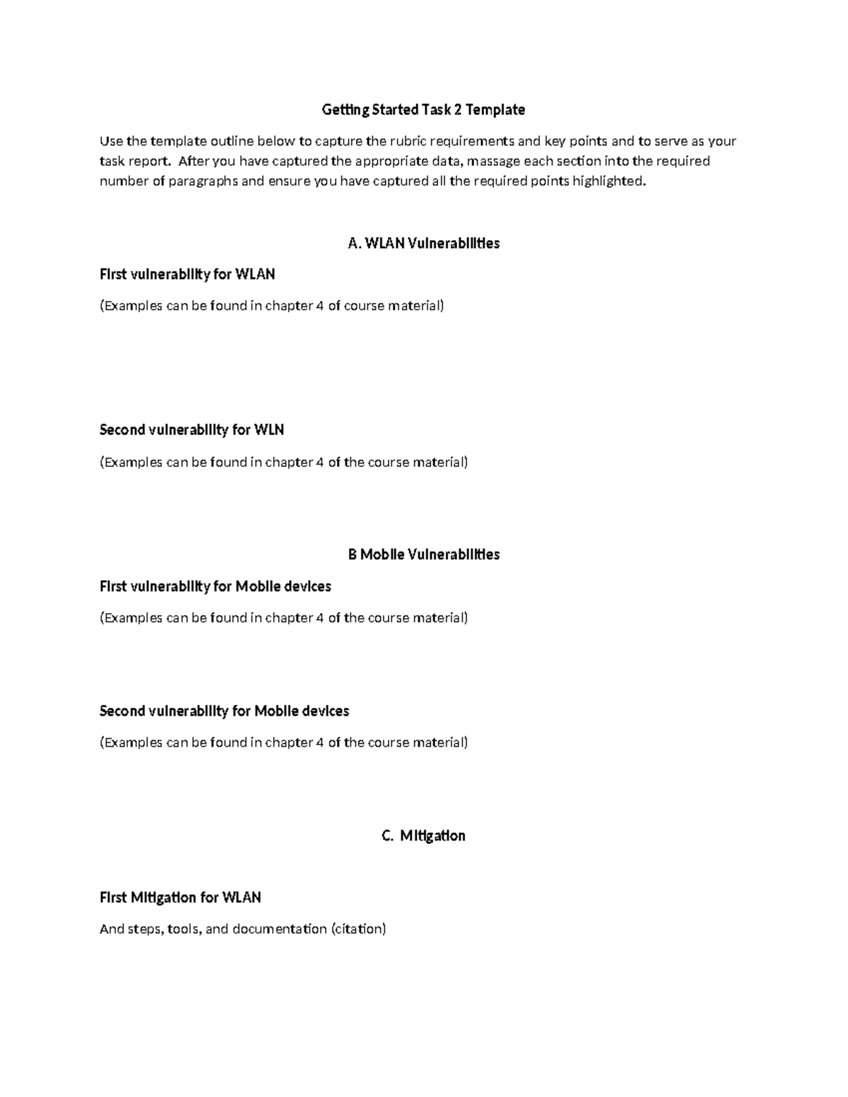 Task 2 Template - Instructor Recommended Paper Outline - Getting ...