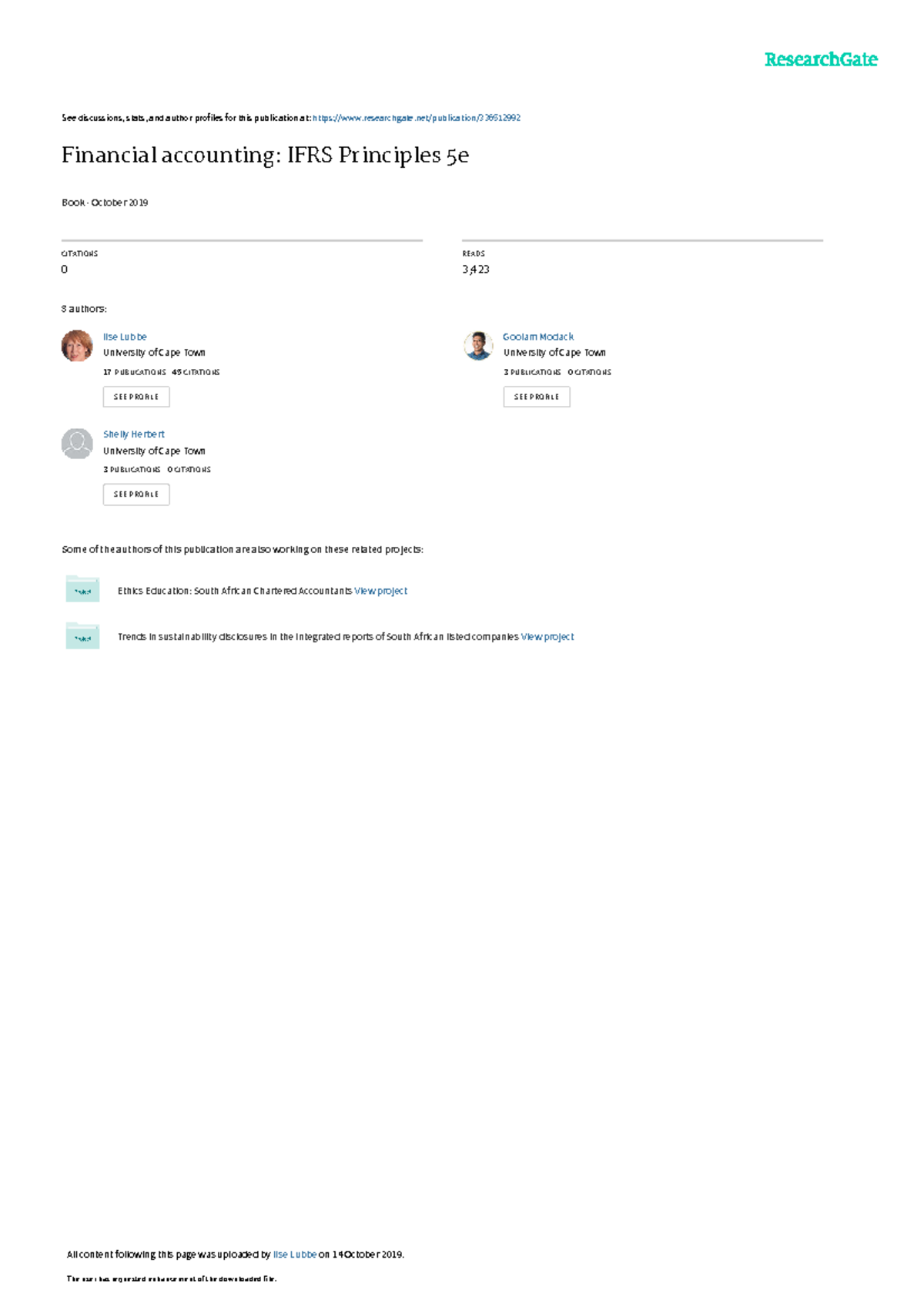 Financialaccounting Ifrsprinciples 5e2019 - See discussions, stats, and ...