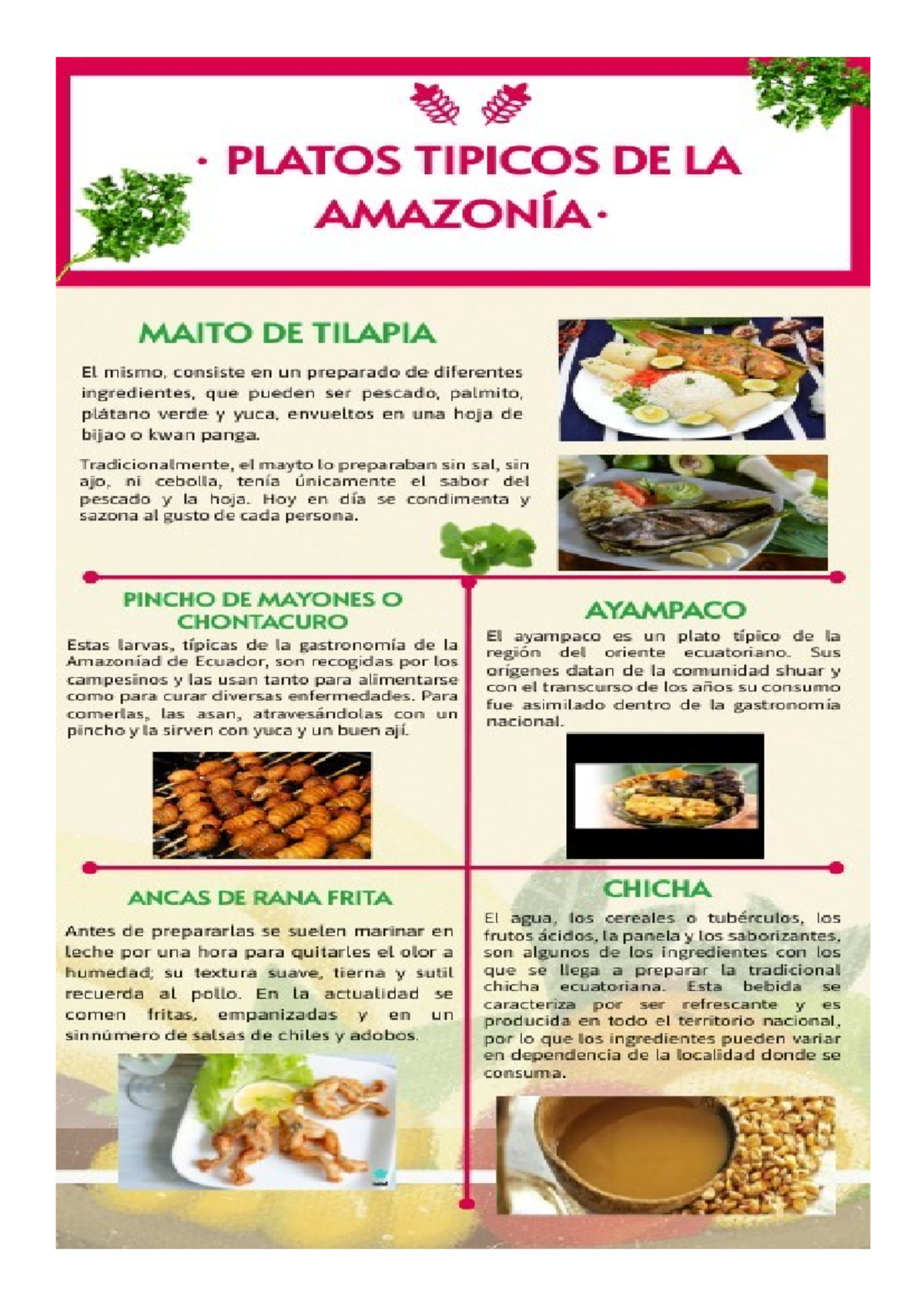 Platos tipicos de la Amazonia - resumido - PLATOS TIPICOS DE LA MAITO ...