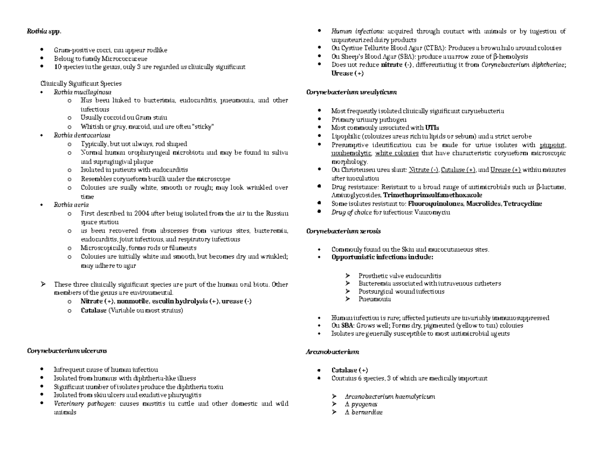 Rothia spp - Summary Textbook of Diagnostic Microbiology - Rothia spp ...