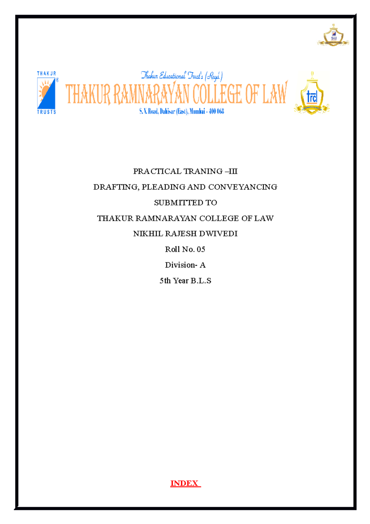 Practical Training NO.3 , Nikhil.R.Dwivedi, 05 , BLS - PRACTICAL ...