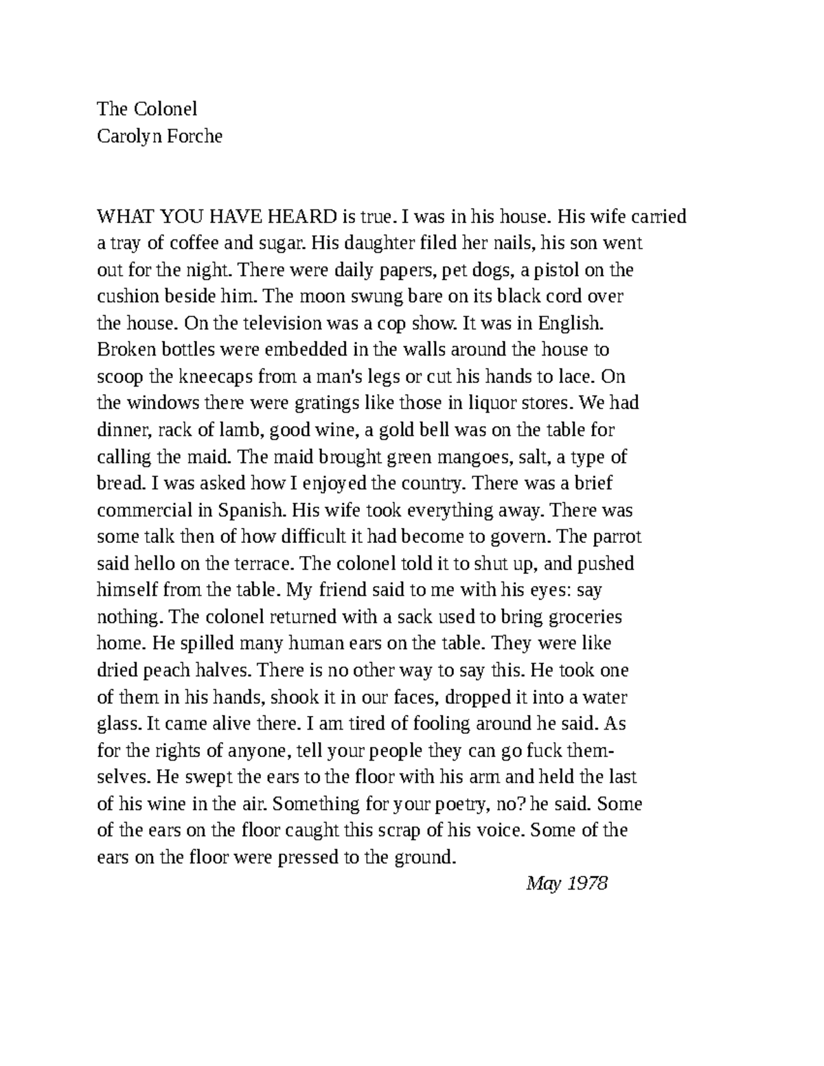 The Colonel Printables - Karen Dayre - Google Docs - The Colonel ...