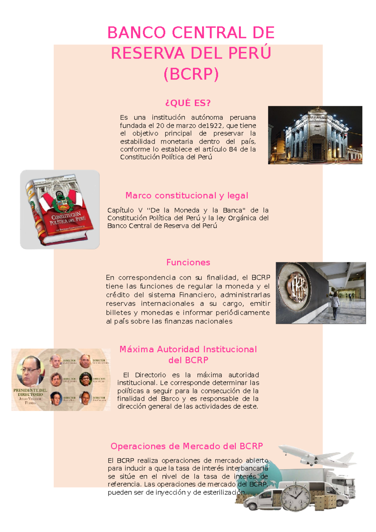 Sistema financiero - BANCO CENTRAL DE RESERVA DEL PERÚ (BCRP) Máxima Autoridad Institucional del ...