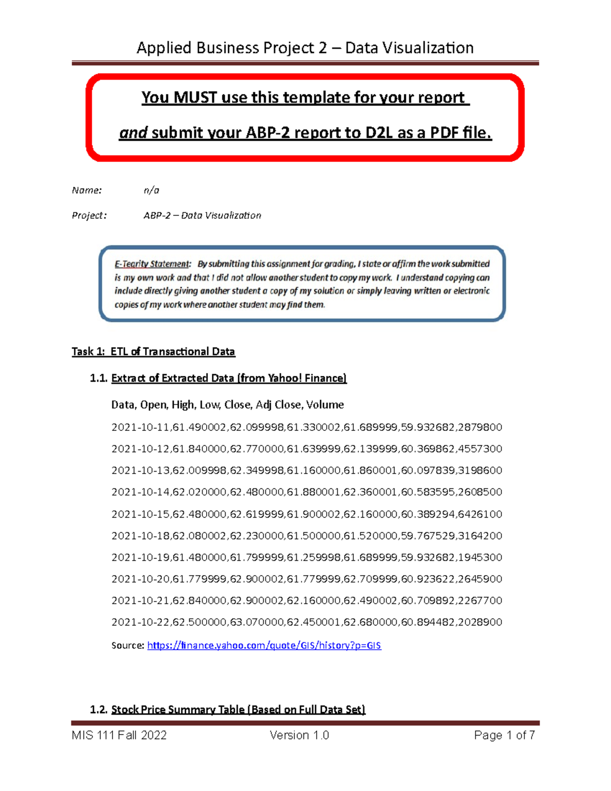 ABP2 - ABP 3 - 100% - You MUST use this template for your report and submit your ABP-2 report to ...