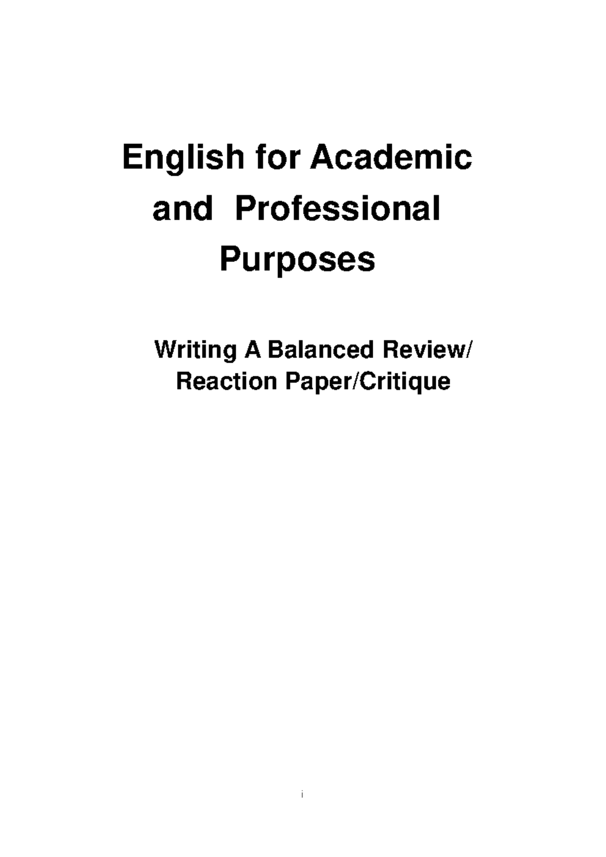 6 - English - i English for Academic and Professional Purposes Writing ...
