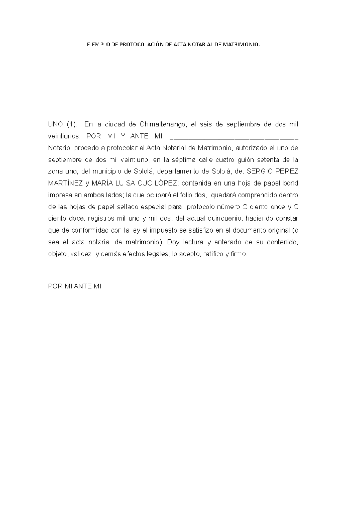 Acta de Protocolización de Documentos Corporativos Con Pases de Ley PDF