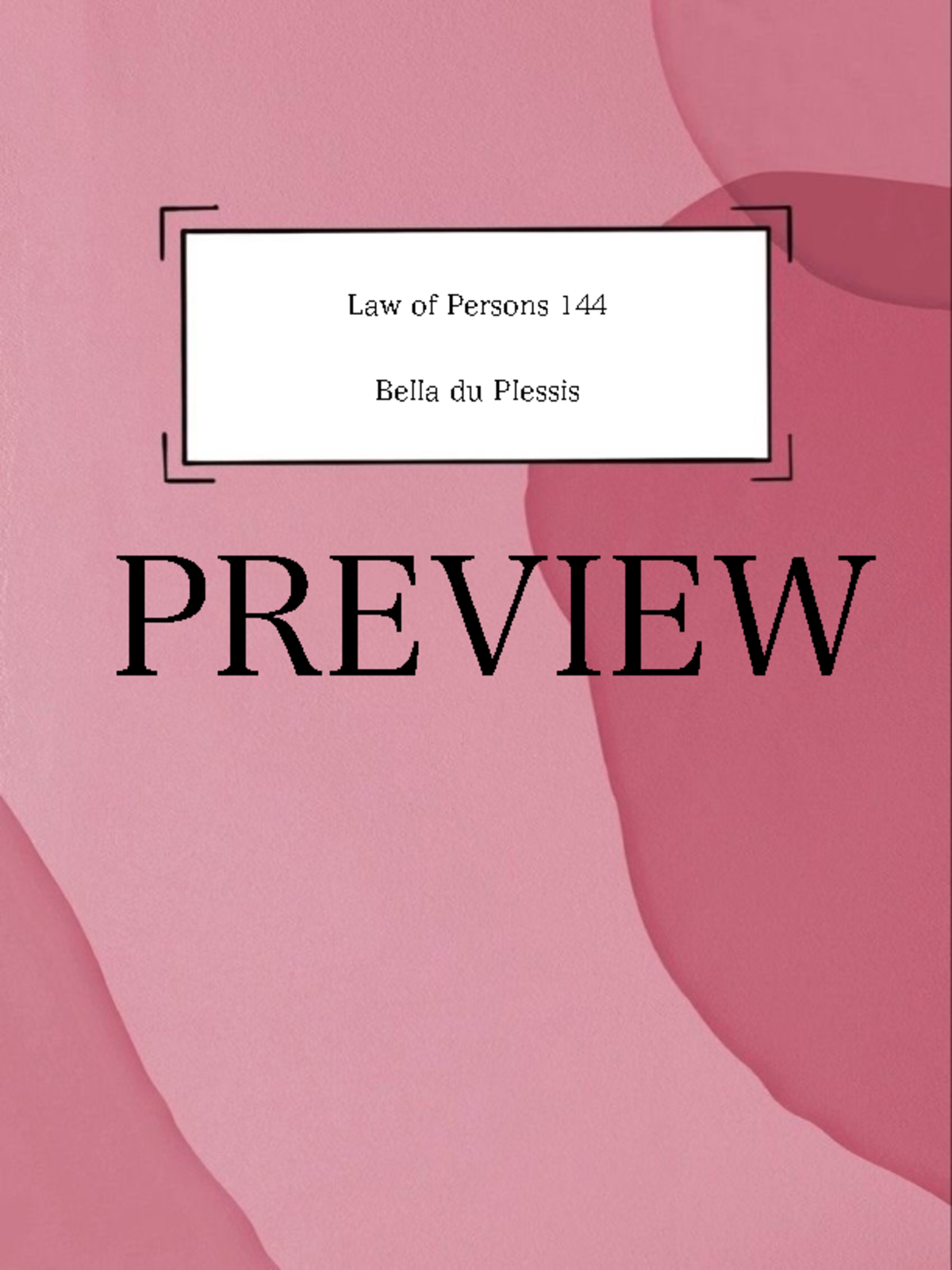 Law of Persons Preview - BDP - LOP notes