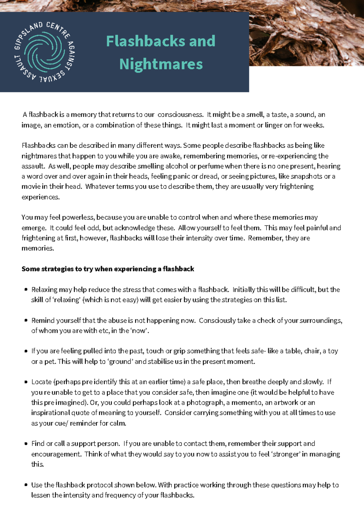 Coping with Flashbacks-and-Nightmares 020 - Flashbacks and Nightmares ...