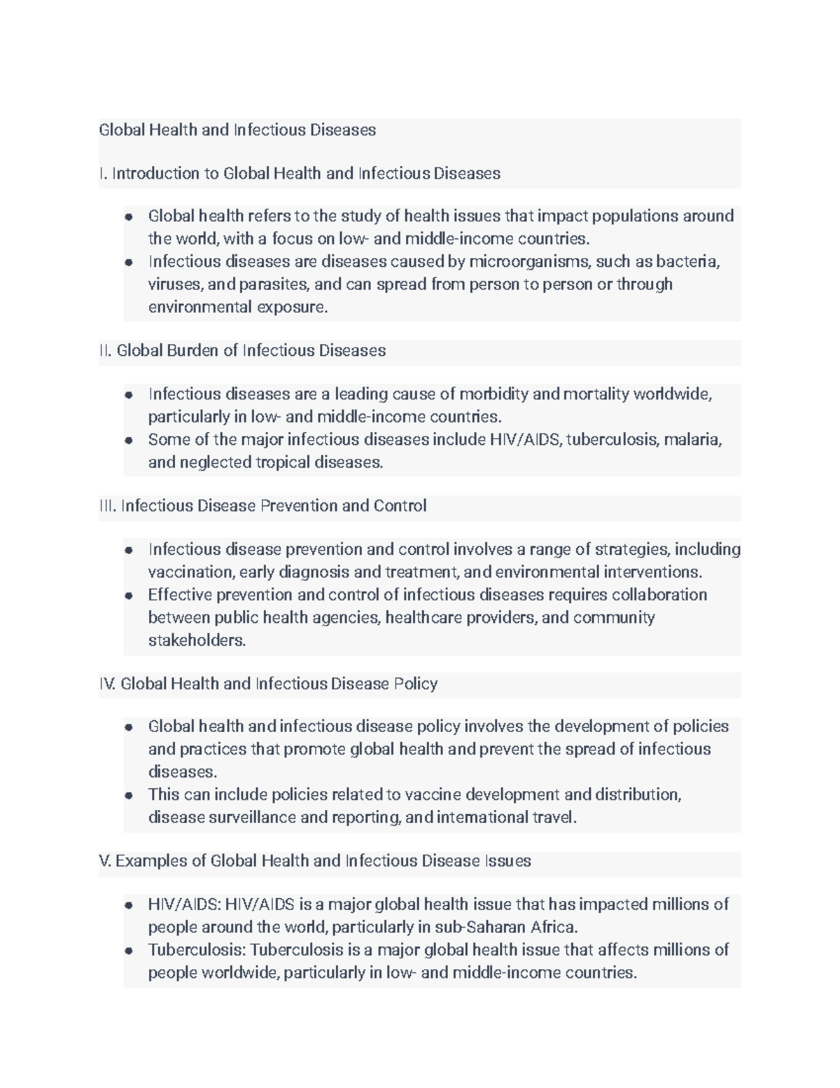 Global Health and Infectious Diseases - Introduction to Global Health ...