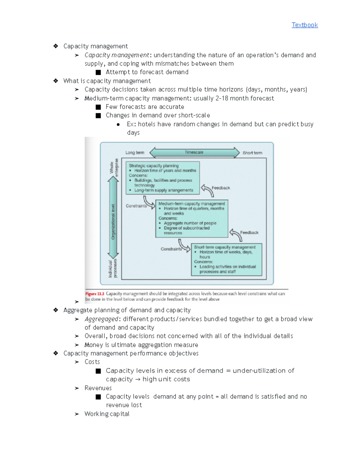 1.1. Textbook Reading Ch 11 Capacity Management - Capacity management ...