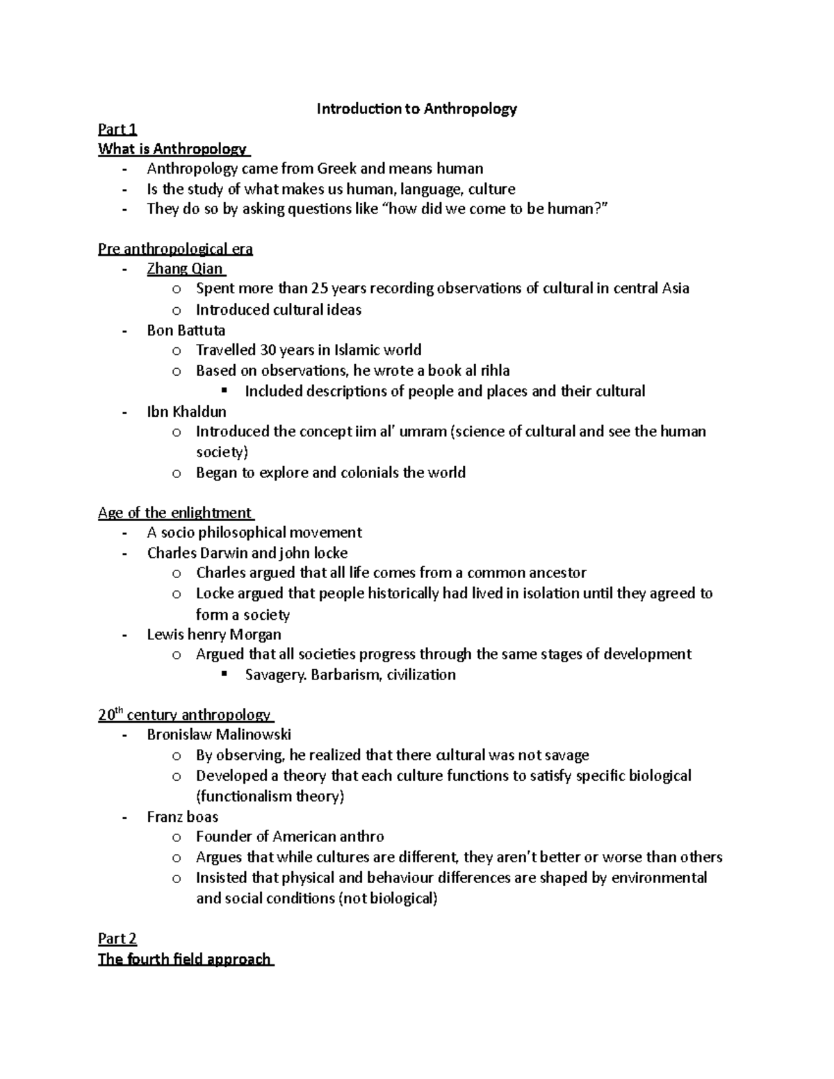 Anthrop Lecture 2 week 1 - Introduction to Anthropology Part 1 What is ...