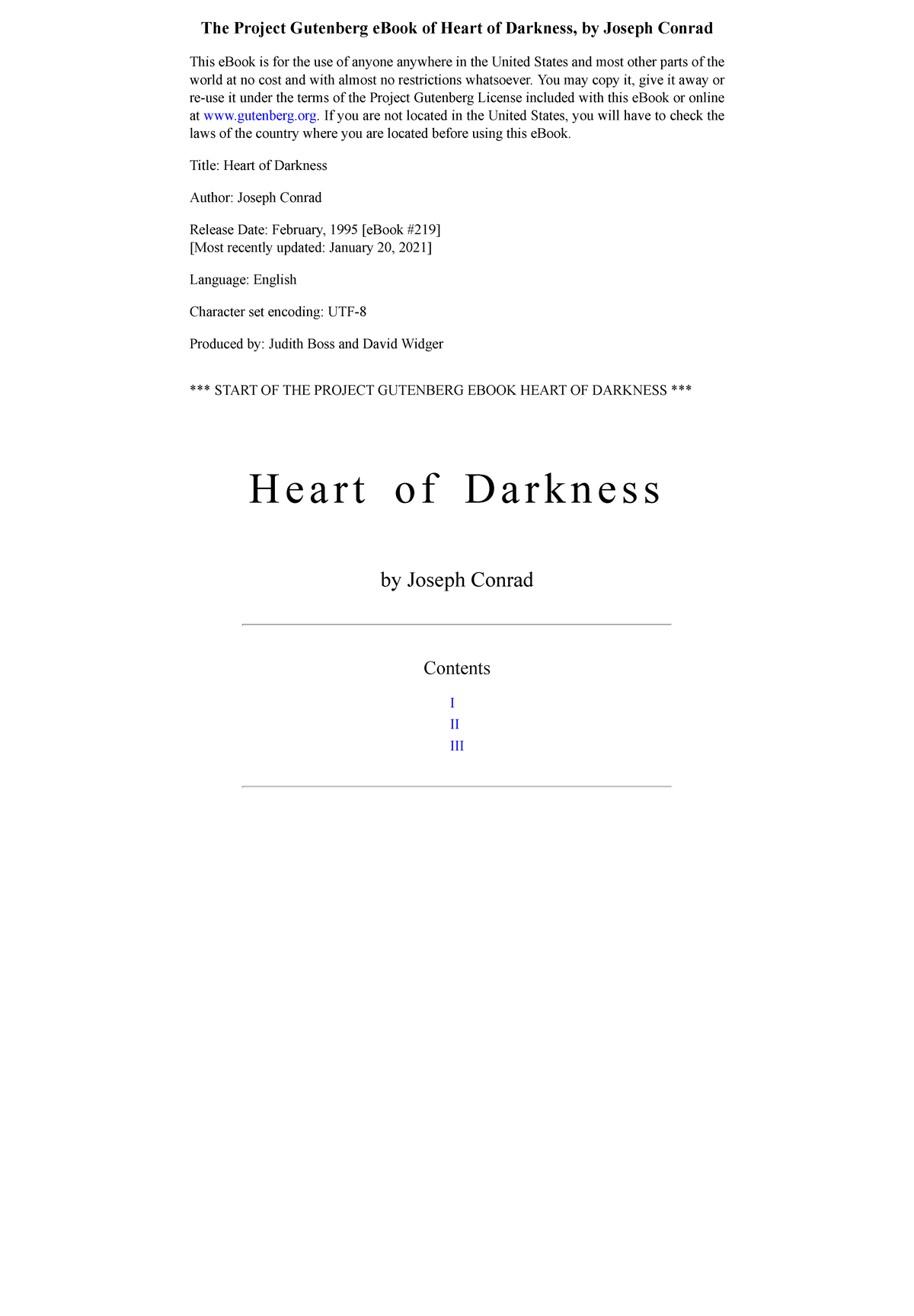 Heart of Darkness Reading - The Project Gutenberg eBook of Heart of ...
