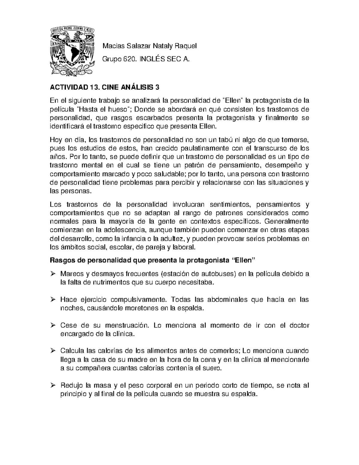 Actividad 13. CINE Análisis de una pélicula - Psicología Social - UNAM ...