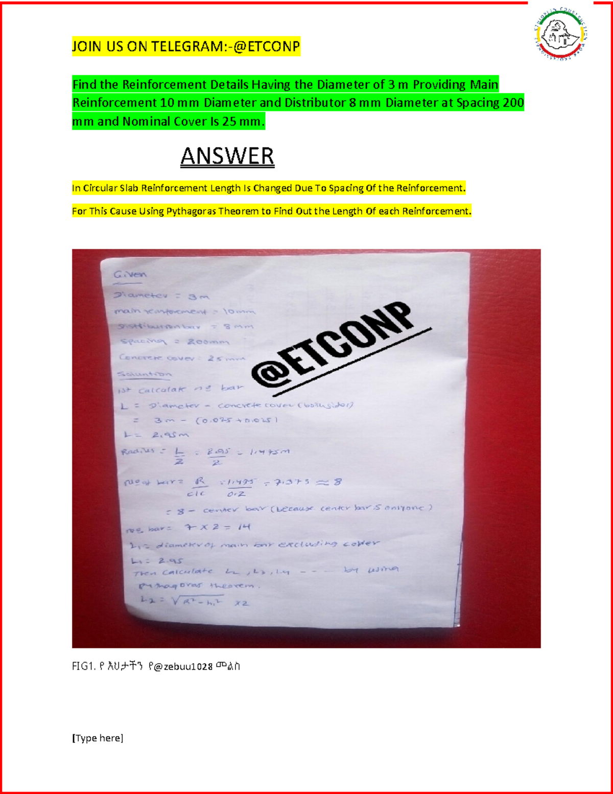 @ Etconp- Circular SLAB Calculation - Find the Reinforcement Details ...