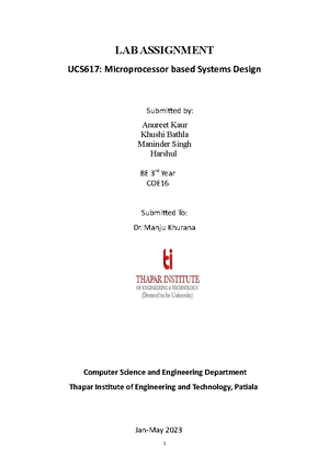 Micro lab file - MICROPROCESSOR-BASED SYSTEMS DESIGN UCS INTEL 8085 MICROPROCESSOR COMPUTER ...