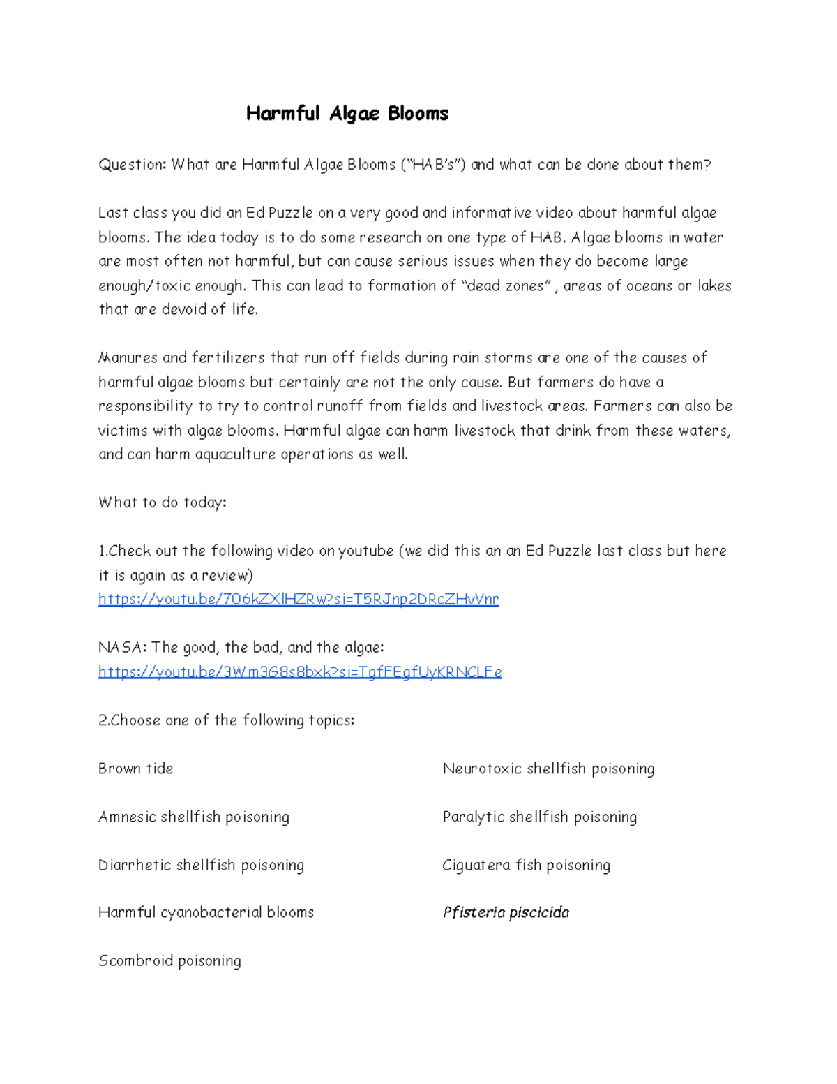 Copy of What are Harmful Algae Blooms (“HAB’s”) and what can be done ...