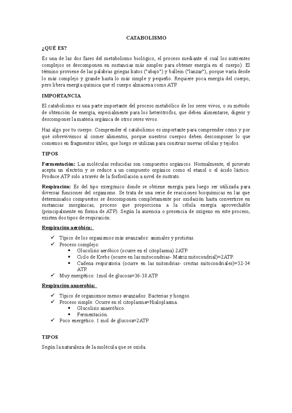 Catabolismo bioca - CATABOLISMO ¿QUÉ ES? Es una de las dos fases del ...