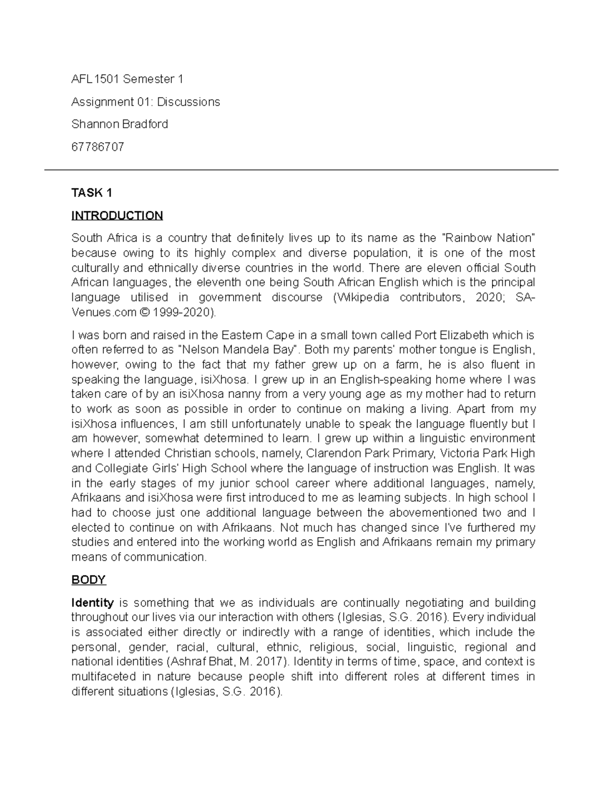 AFL1501 Assignment 1 - AFL1501 Semester 1 Assignment 01: Discussions ...