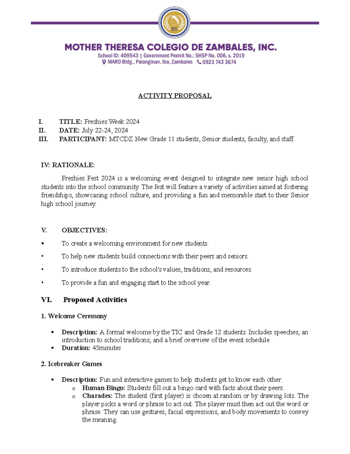 Mtcdz Activity Proposal Freshies WEEK JULY 22 24 2024 1 - ACTIVITY ...