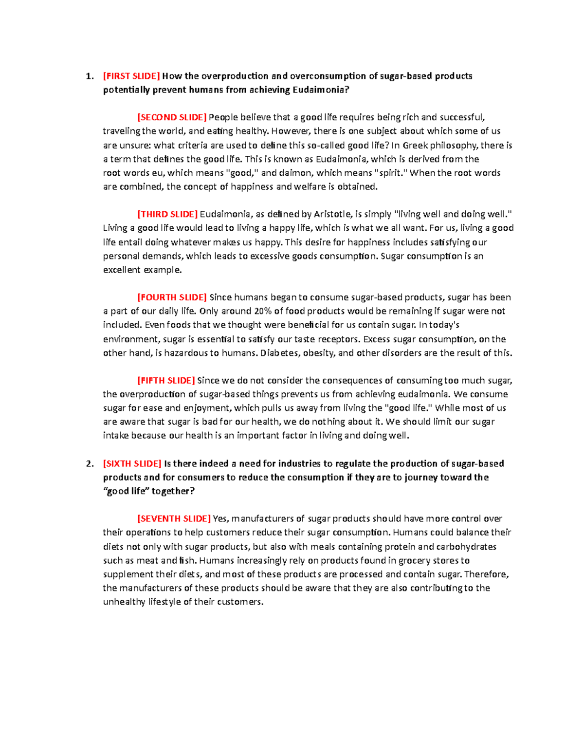 That Sugar Film Article - 1. [FIRST SLIDE] How the overproduction and ...